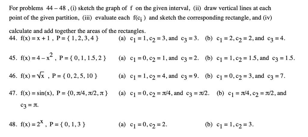 SOLVED: For problems 44 48 , (i) sketch the graph of f on the given ...