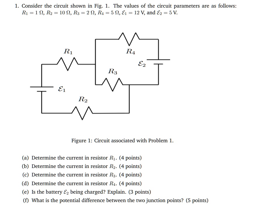 1. Consider the circuit shown in Fig. 1. The values of the circuit ...