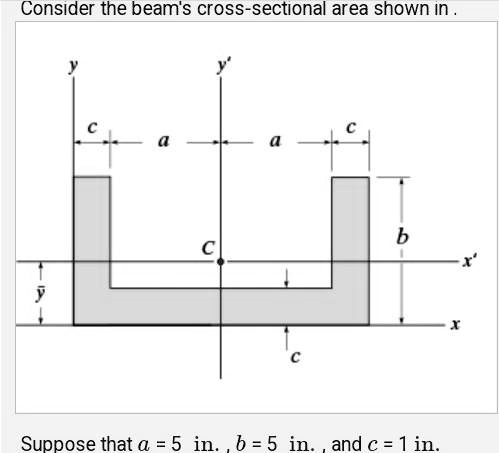 Determine the distance È³ to the centroid of the beam's cross-sectional ...