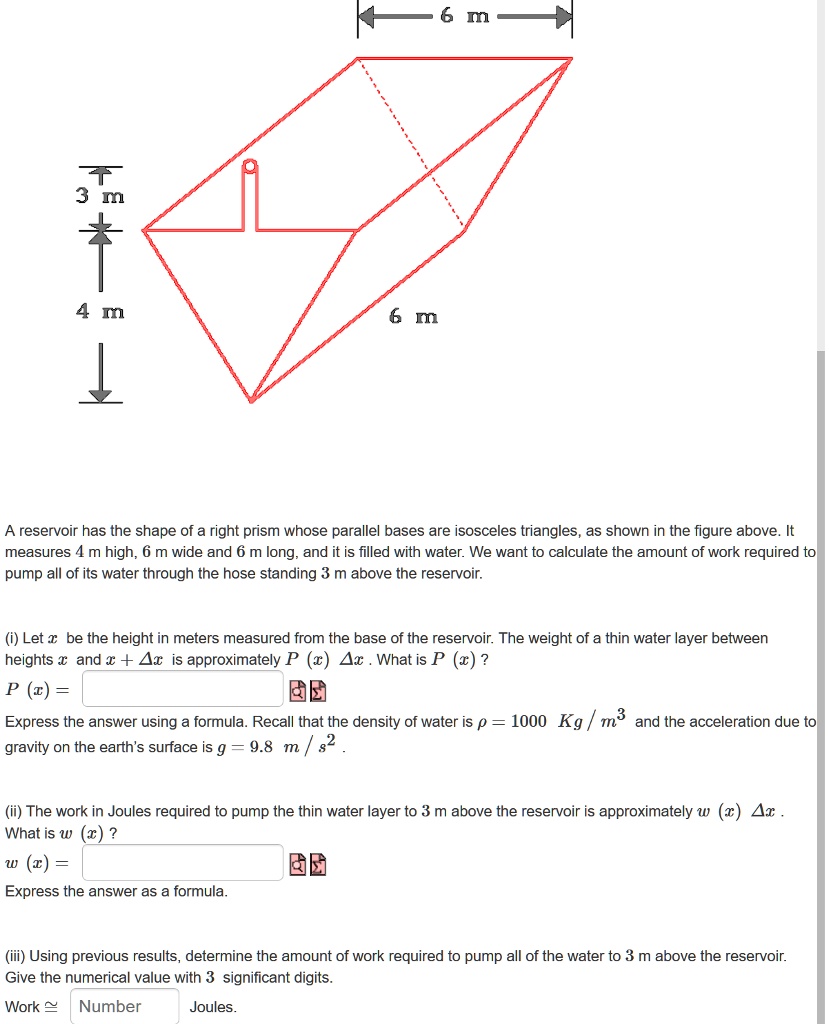 3 m 3 3 a reservoir has the shape of a right prism whose parallel bases ...