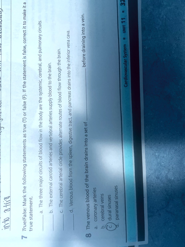 7 True/False: Mark the following statements as true (T) or false (F ...