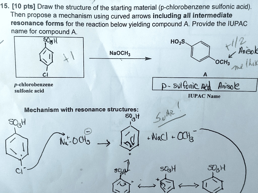 SOLVED: ' Draw the structure of the starting material (p-chlorobenzene ...