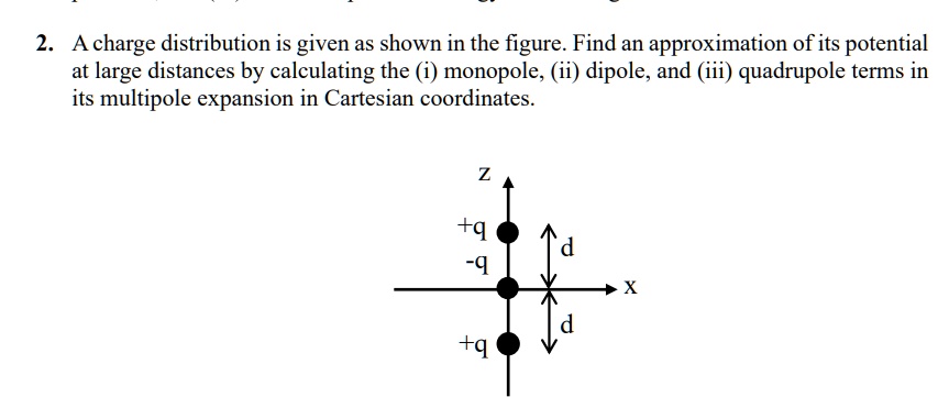 SOLVED: 2. A charge distribution is given as shown in the figure. Find ...