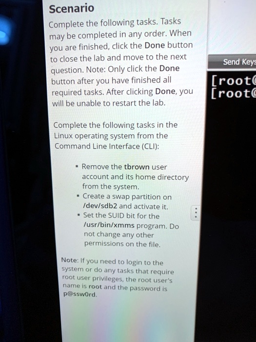 scenario complete the following taskstasks may be completed in any ...