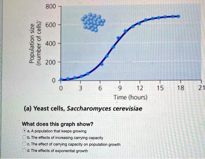 [GET ANSWER] 800 82 600 3 400 h 200 12 15 time hours a yeast cells ...