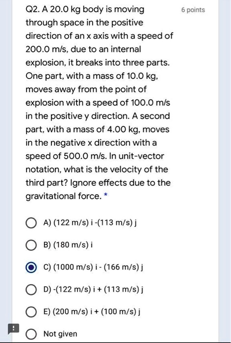 02a 200kg body is moving points through space in the positive direction ...
