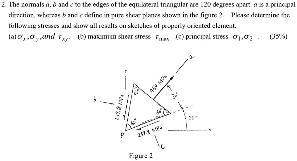 SOLVED: The normals a, b, and c to the edges of the equilateral ...