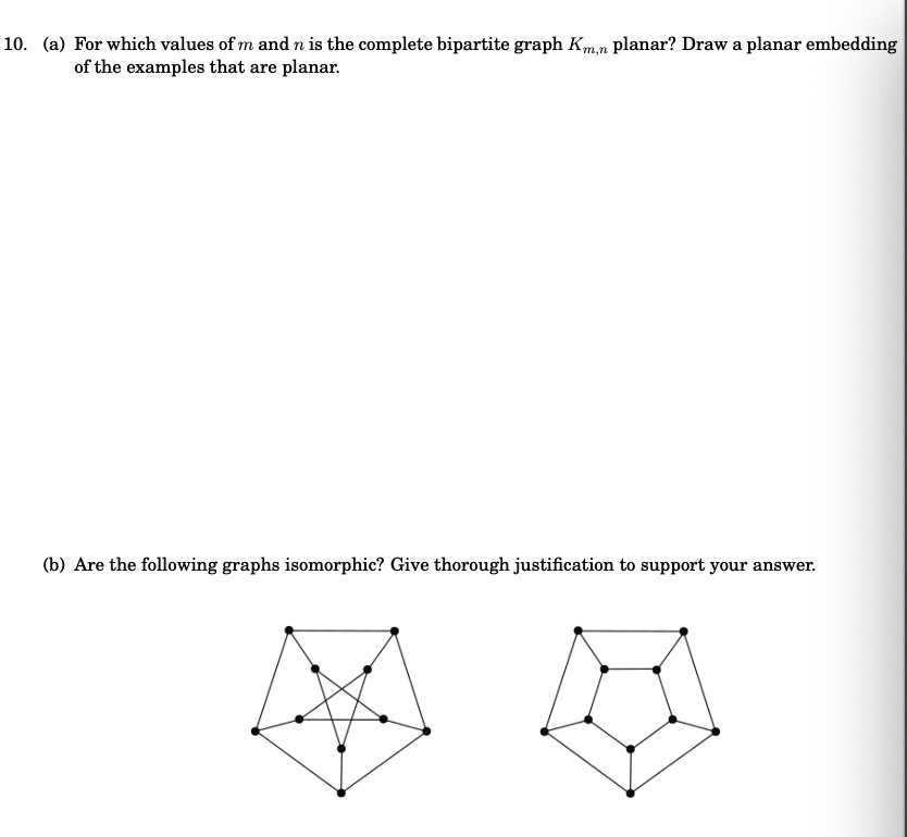SOLVED: 10. (a) For which values of r and n is the complete bipartite ...