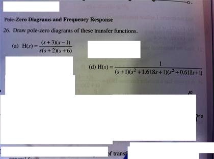 SOLVED: Zero-pole diagram and Bode diagram by hand for a given transfer function. Full ...
