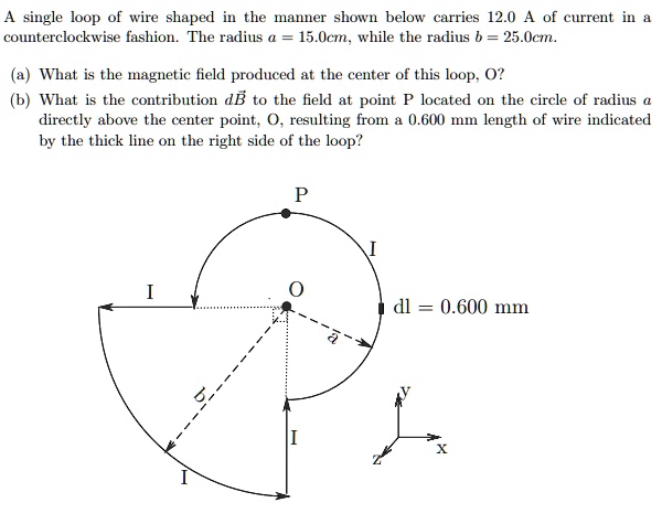 SOLVED:A single loop of wire shaped in the manner shown below carries ...