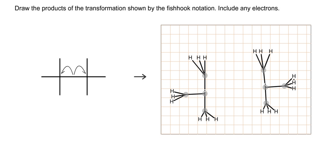 draw the products of the transformation shown by the fishhook notation ...