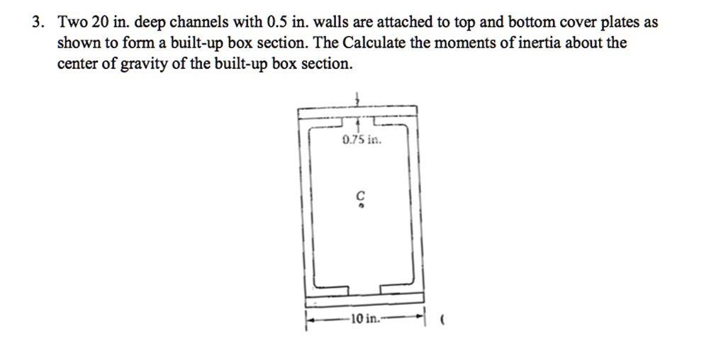 SOLVED: Two 20 in. deep channels with 0.5 in. walls are attached to the ...
