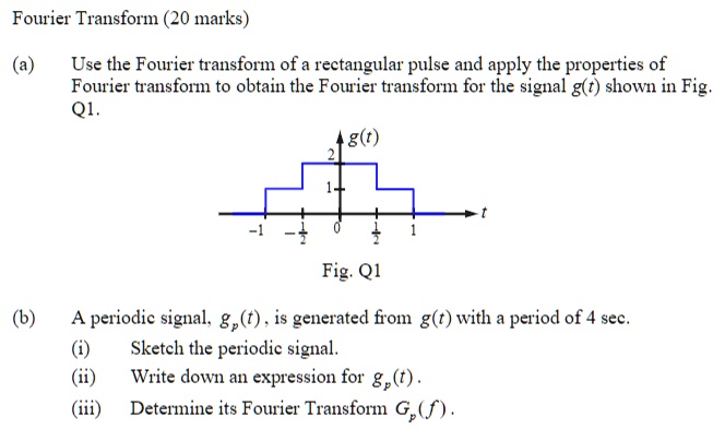SOLVED: Fourier Transform (20 marks) Use the Fourier transform of ... SOLVED: Fourier Transform (20 marks) Use the Fourier transform of ...