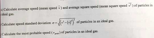 Solved Ideal Gas Calculate The Standard Deviation σ Of Particle