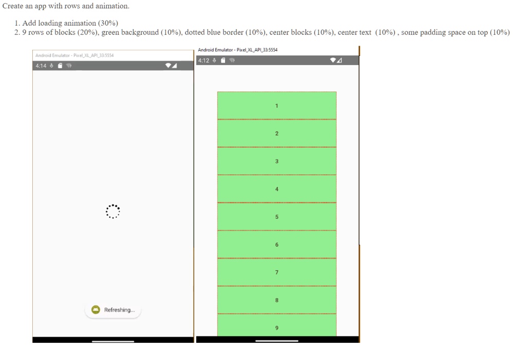 Solved Using React Native To Create This App With Rows And Animations Create An App With Rows