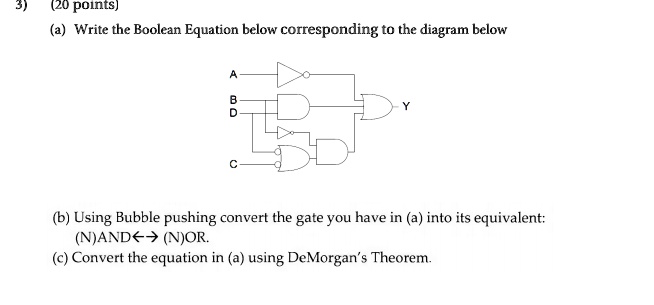 SOLVED: (a) Write the Boolean Equation below corresponding to the ...