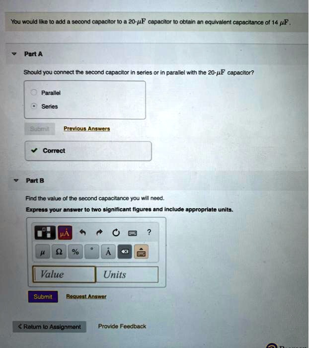 you would ilke t0 add second capacitor io 20 a4f capacilor i0 obtain an ...