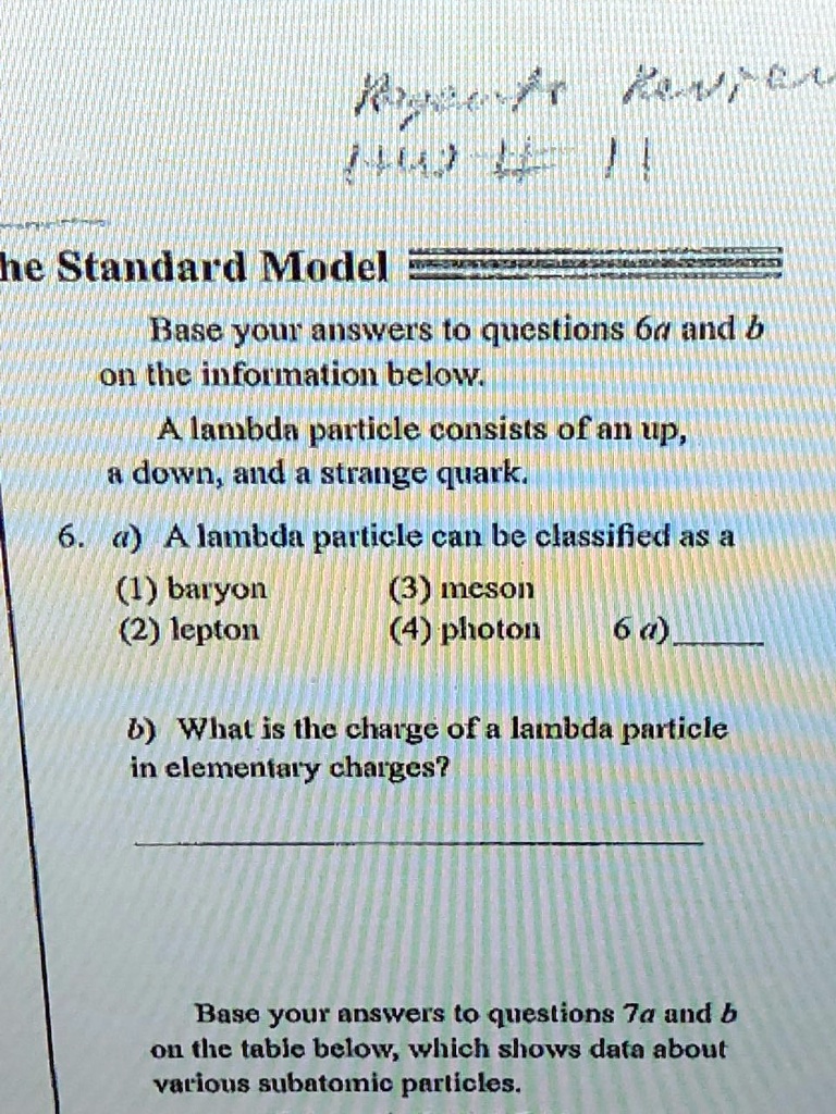 SOLVED:he Standard Model Base YOur" angwers tO questions 6d and b 0n ...