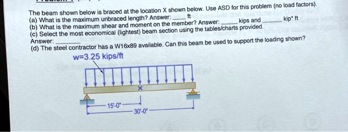 SOLVED: shown below: Use ASD for this problem (no load factors): The ...