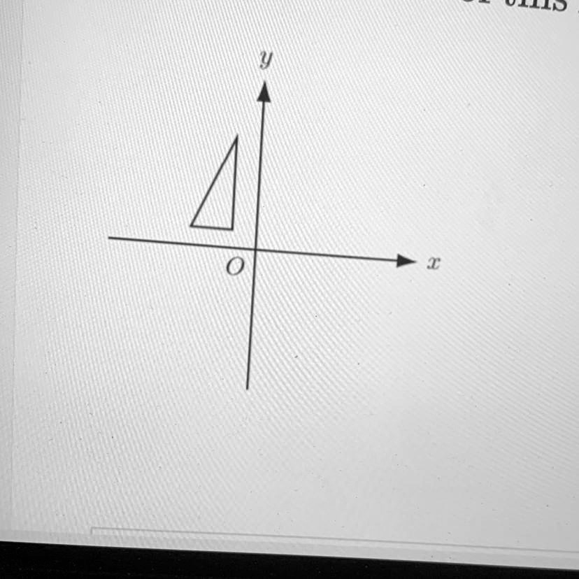 SOLVED: The triangle shown below is reflected across the y-axis. What is the result of this ...