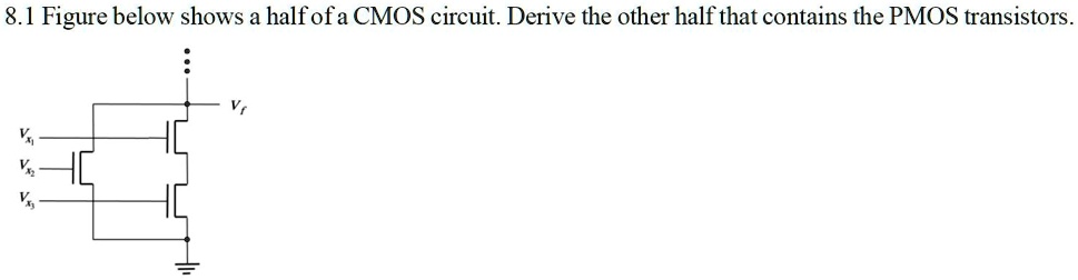 SOLVED: 8.1 Figure below shows half of a CMOS circuit. Derive the other ...