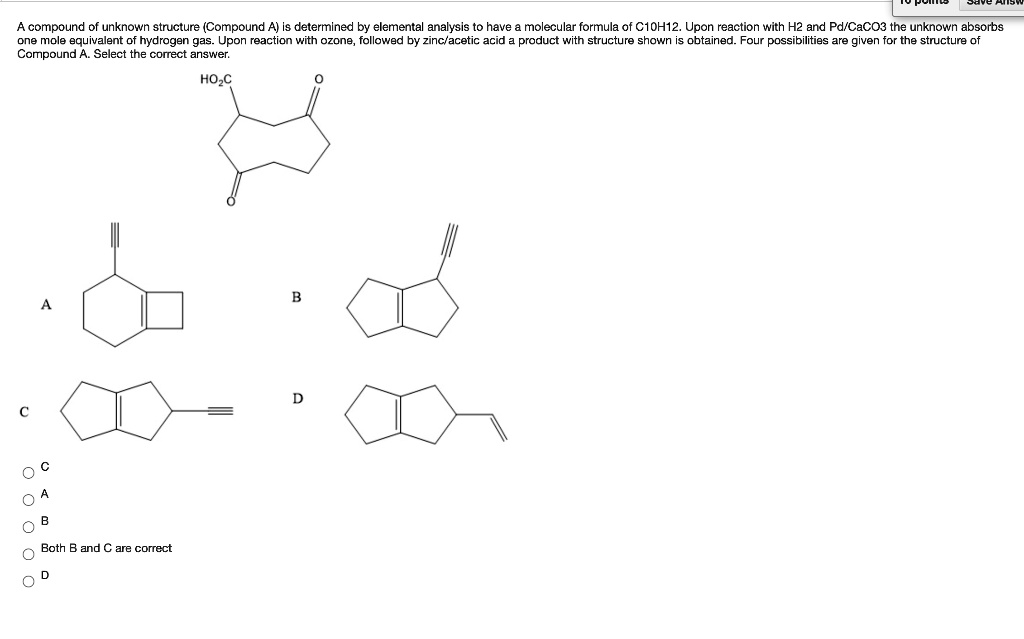 compound of unknown structure compound a determlned by elemental ...