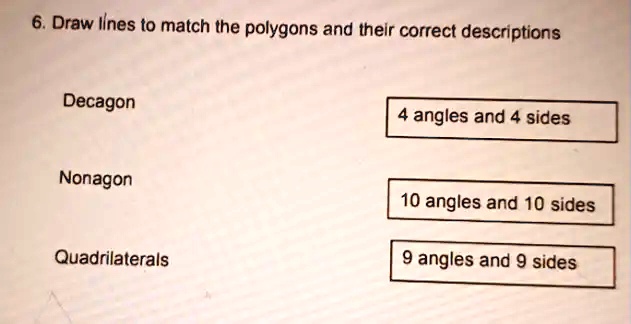 6. Draw lines to match the polygons and their correct descriptions ...