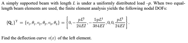 SOLVED: A simply supported beam with length L is under a uniformly ...