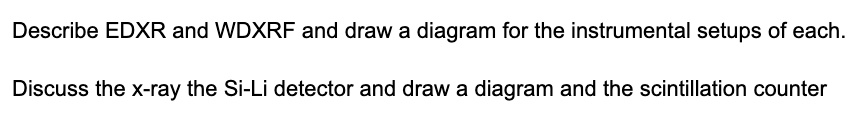 describe edxr and wdxrf and draw a diagram for the instrumental setups ...