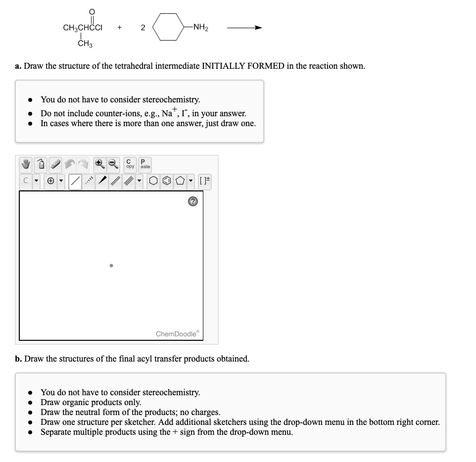 SOLVED: Text: CH3C CHCCI CH3 NHz Draw the structure of the tetrahedral ...