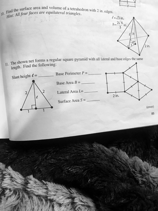 SOLVED: surface "c the and volume Of a tetrahedron Findd 5 Wa four ...