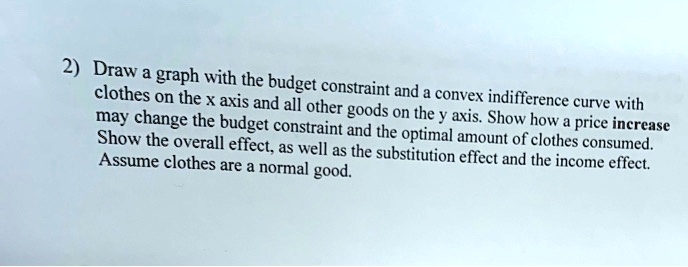 2) Draw a graph with the budget constraint and a convex indifference ...