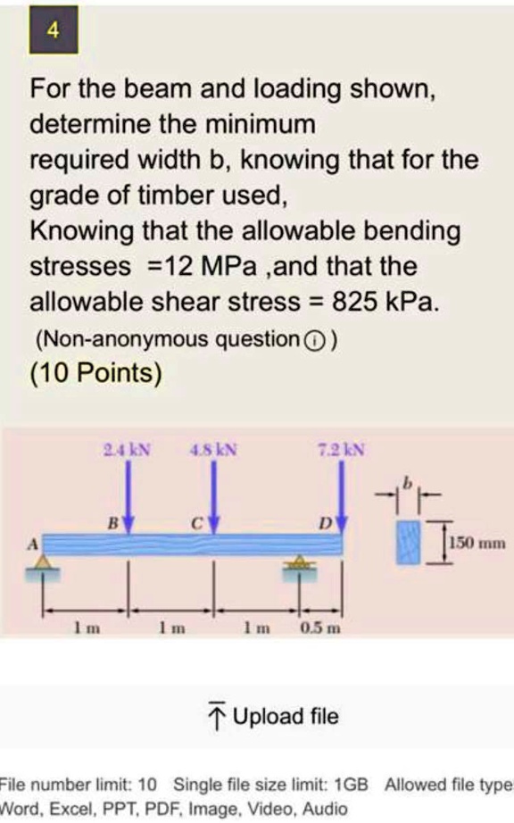 for the beam and loading shown determine the minimum reguired width bknowing that for the grade ...
