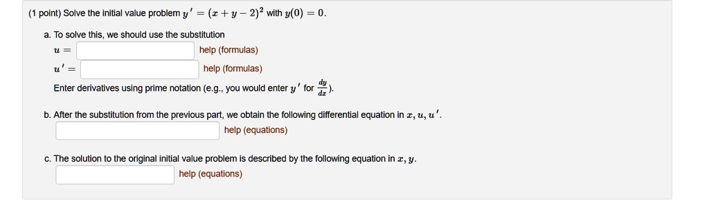 SOLVED: point) Solve the initial value problem y =(r+y 2)? with y(O ...