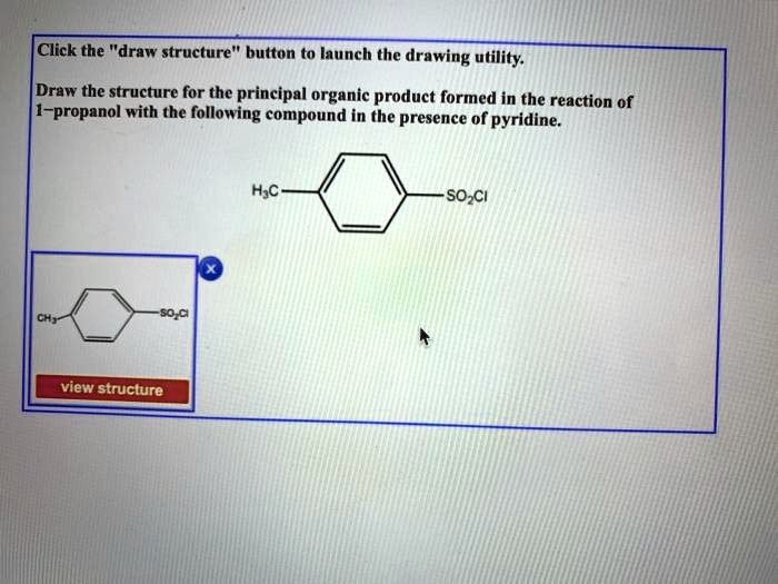 SOLVED: Click the "draw structure button to launch the drawing utility: Draw the structure for ...