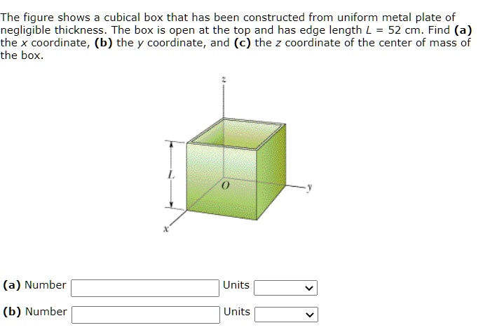 the figure shows cubical box that has been constructed from uniform ...