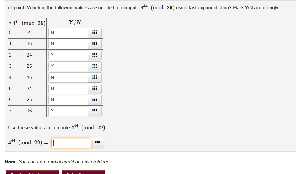 SOLVED: point) Which of the following values are needed to compute 444 ...