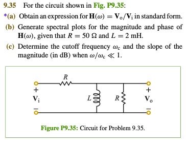 9.35 For the circuit shown in Fig. P9.35: a) Obtain an expression for H ...