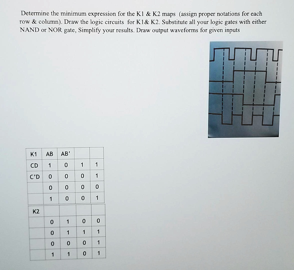 SOLVED: Determine the minimum expression for the K1 K2 maps (assign proper notations for each ...