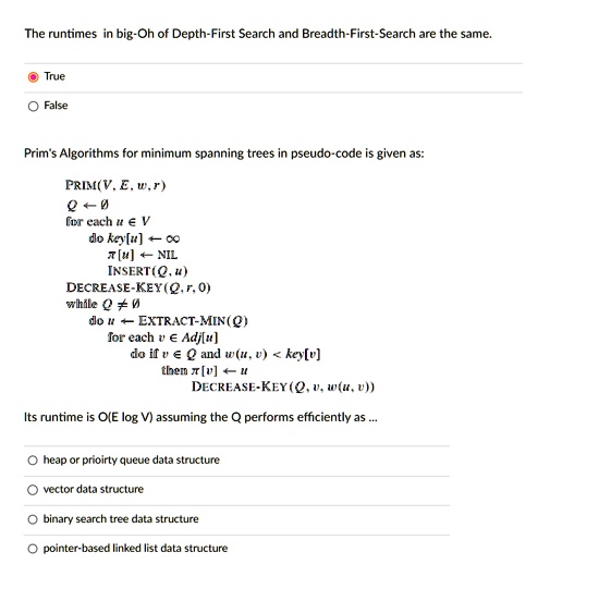 SOLVED: Texts: solve the 2 questions The runtimes in big-Oh of Depth ... SOLVED: Texts: solve the 2 questions The runtimes in big-Oh of Depth ...