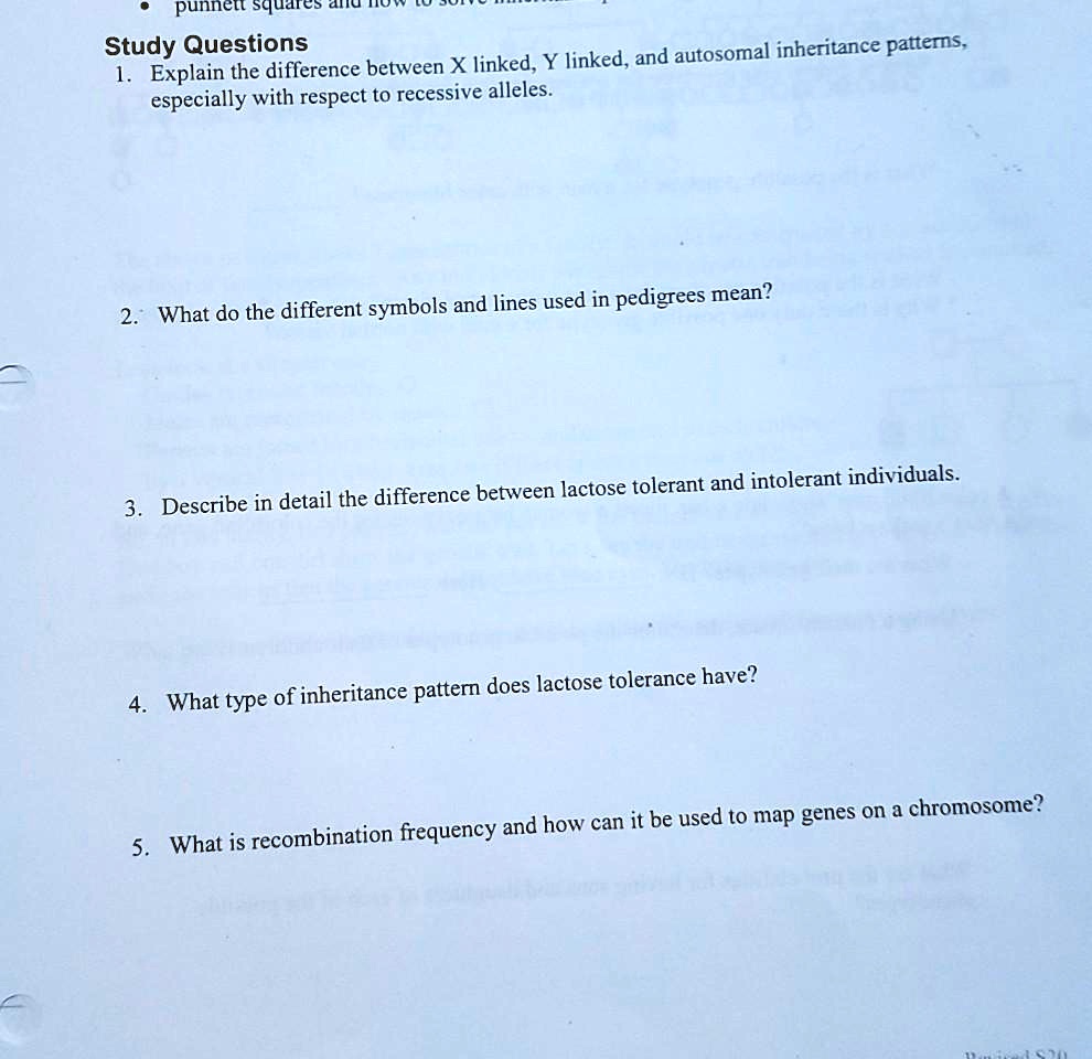 SOLVED: Punnett squares 4lu Study Questions and autosomal inheritance ...