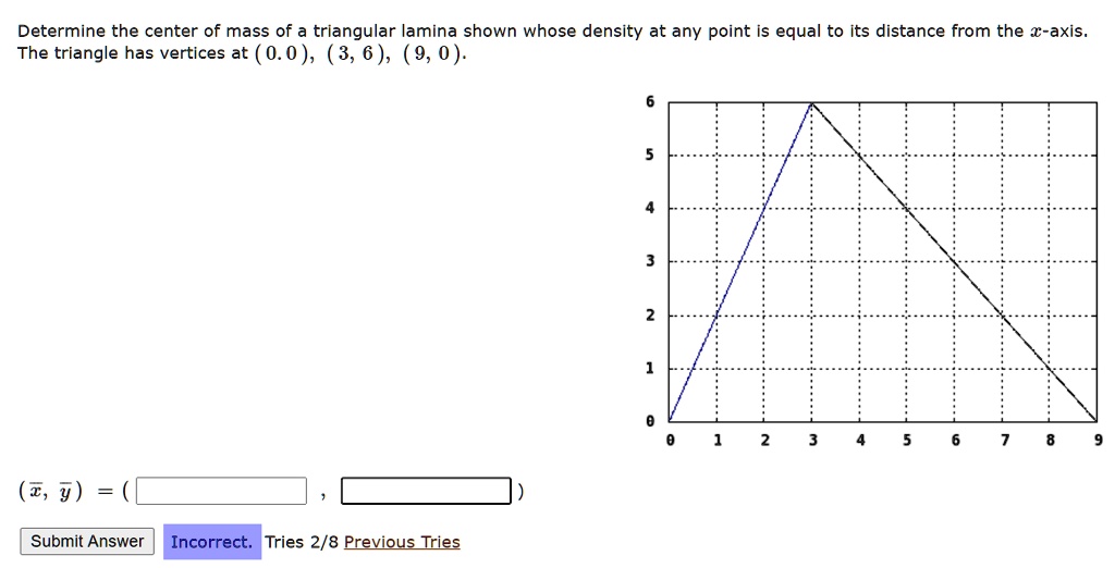 SOLVED: Determine the center of mass of a triangular lamina shown ...