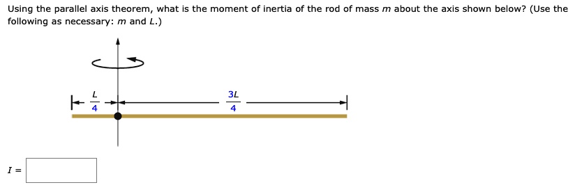 using the parallel axis theorem what is the moment of inertia of the rod of mass m about the ...