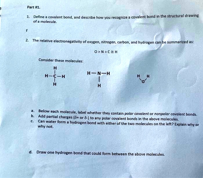 part l define covalent bondand describe hor you recognize covalent bond ...