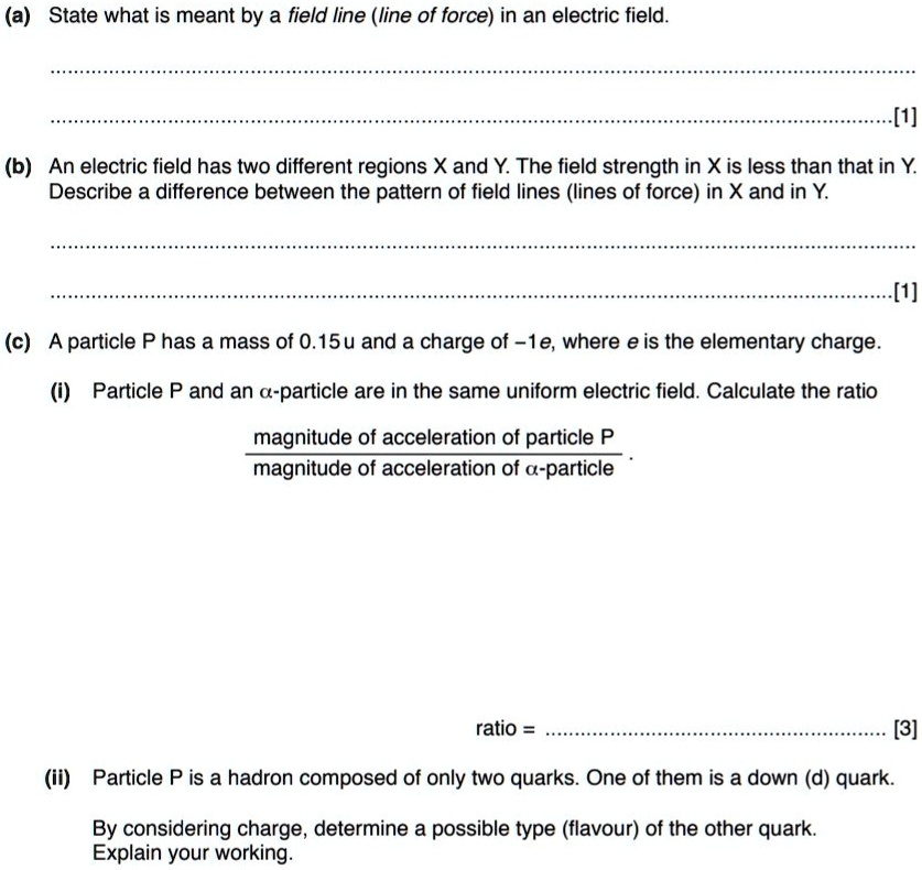 SOLVED: (a) State what is meant by a field line (line of force) in an ...
