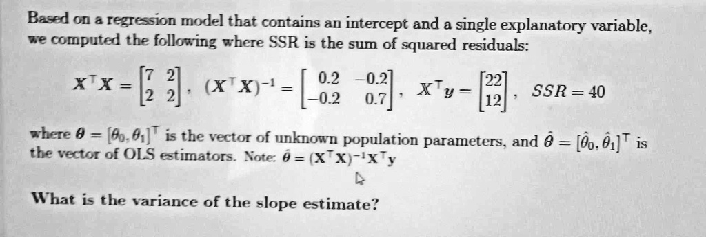 SOLVED: Based on a regression model that contains an intercept and a single explanatory variable ...