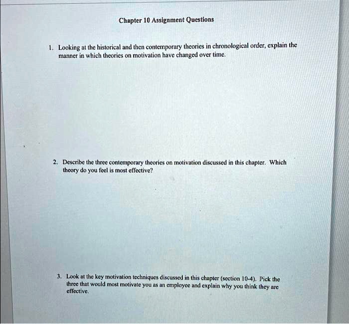 Chapter 10 Assignment Questions 1. Looking at the historical and then ...
