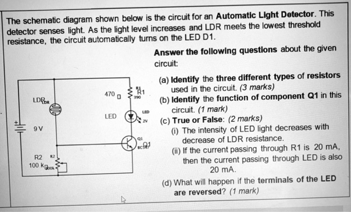 SOLVED: The schematic diagram shown below is the circuit for an ...