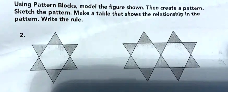 Using Pattern Blocks, model the figure shown. Then create a pattern ...