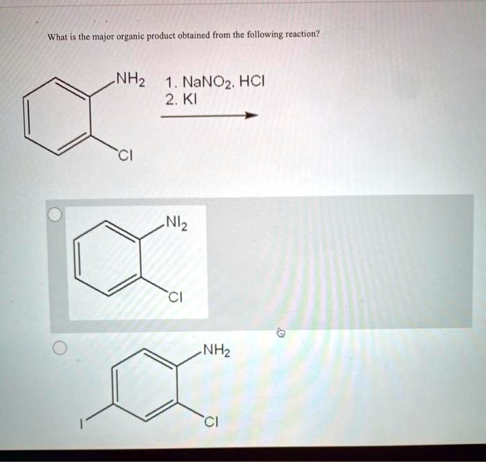 SOLVED: What is the major organic product obtained from the following ...